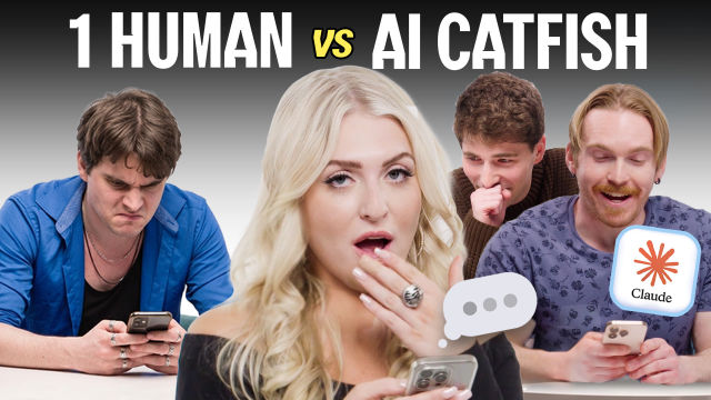 Watch 1 Human vs 3 Secret AI Catfish | AI Dating Game | WIRED