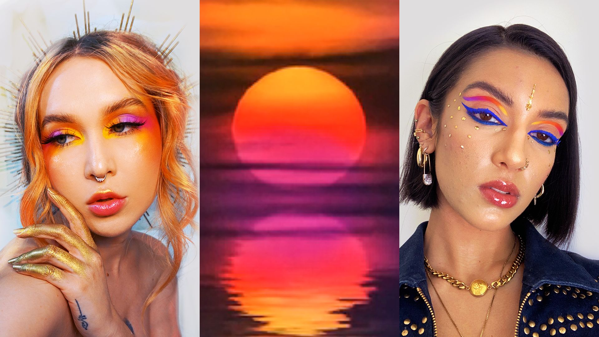 Watch 3 Makeup Artists Turn Themselves Into A Sunset | Triple Take | Allure