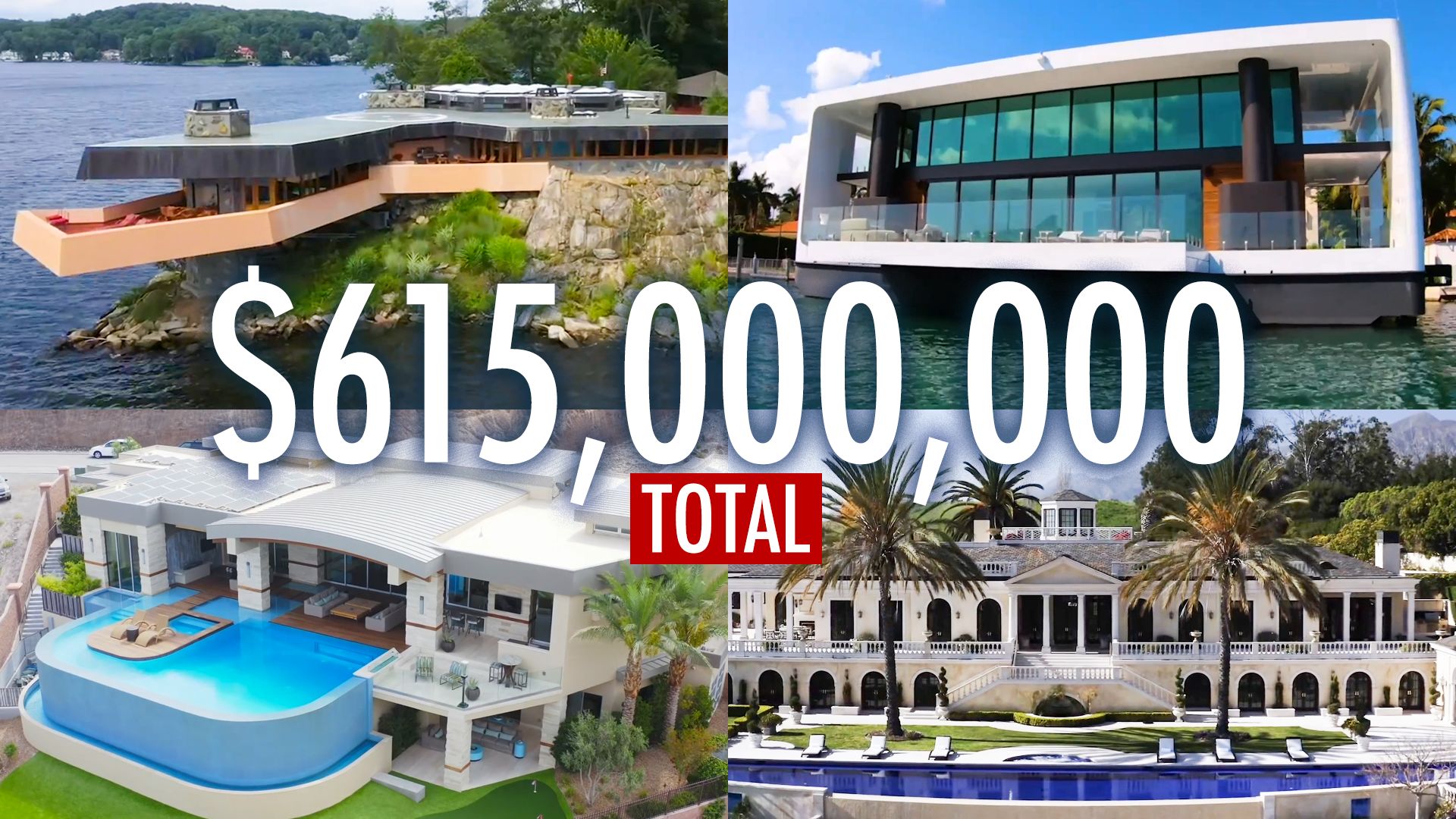 Watch Inside 14 Spectacular Mansions Worth $615 Million | On the Market ...