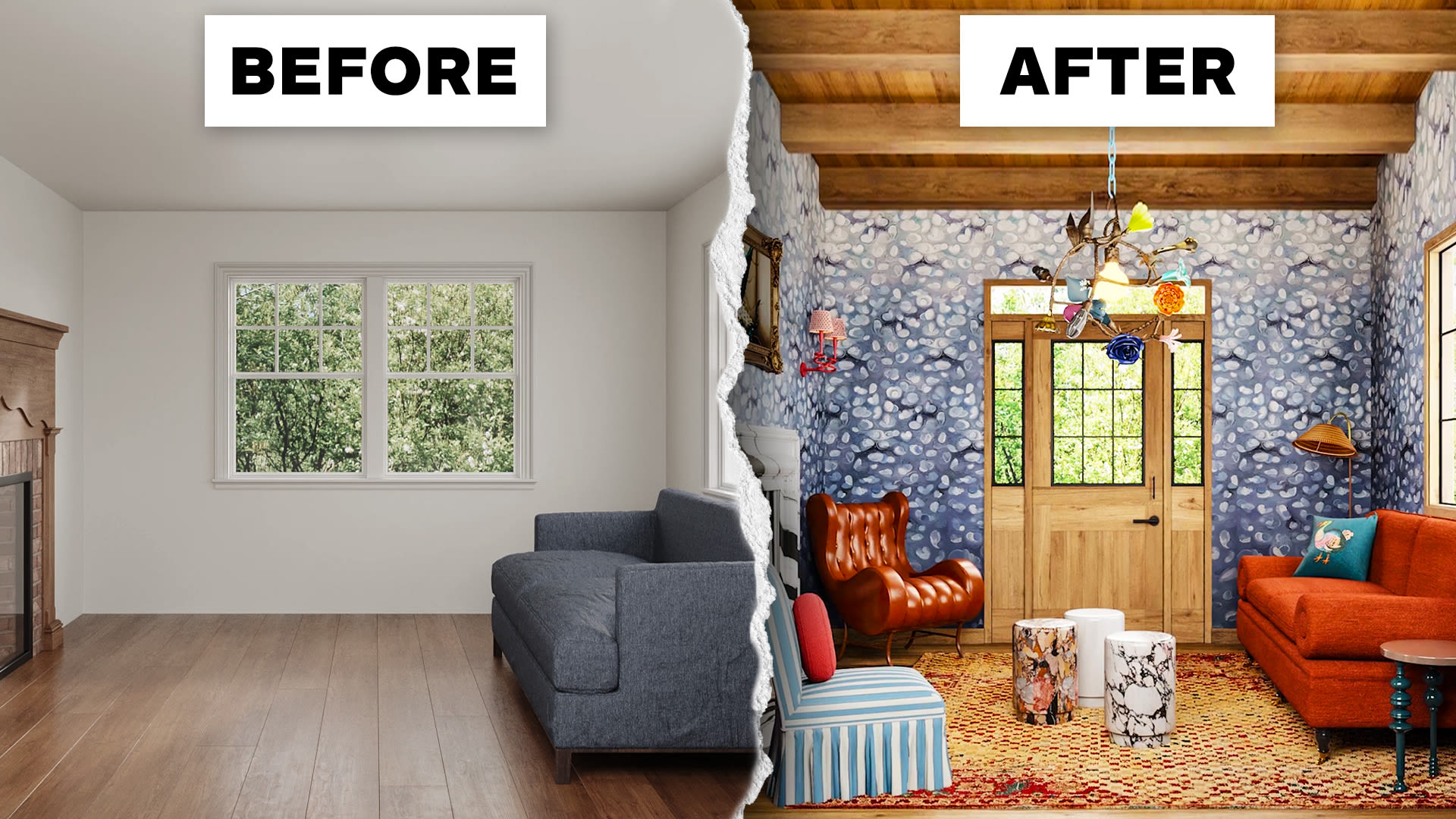 Watch 3 Interior Designers Transform The Same Cozy Living Room | Space ...