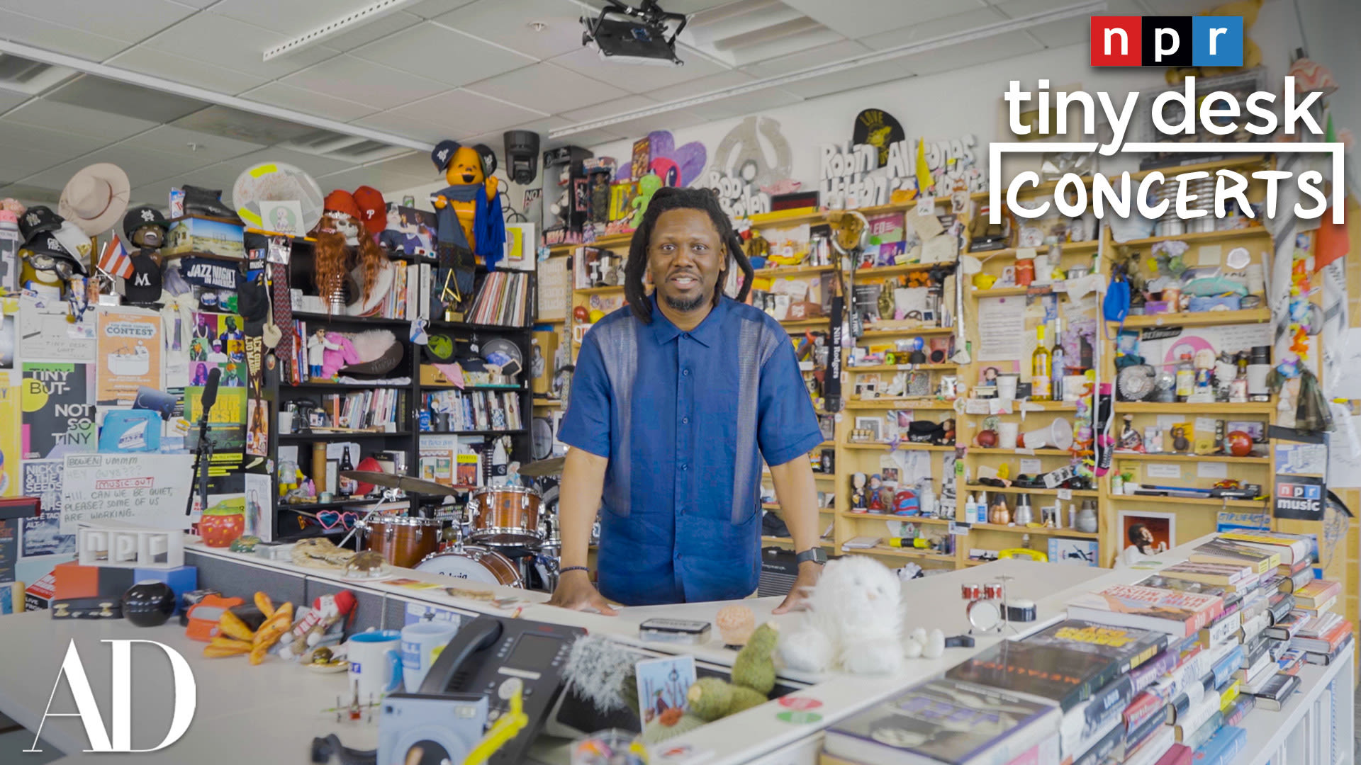Watch Inside NPR's Tiny Desk Set Full of Priceless Objects | Set Tour | Architectural Digest
