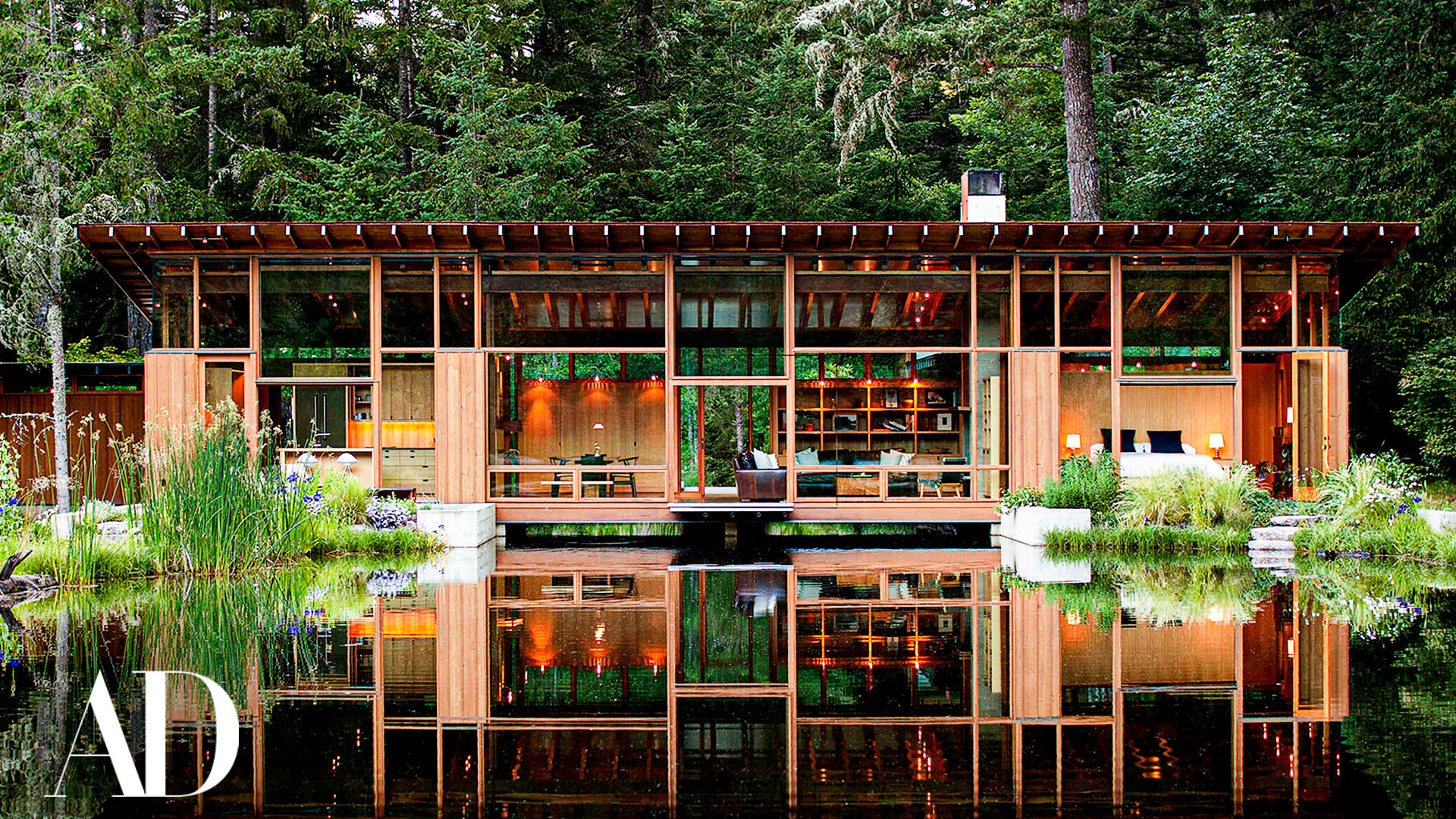 Watch Inside a Woodland Home Built Over Water to Become One With Nature ...
