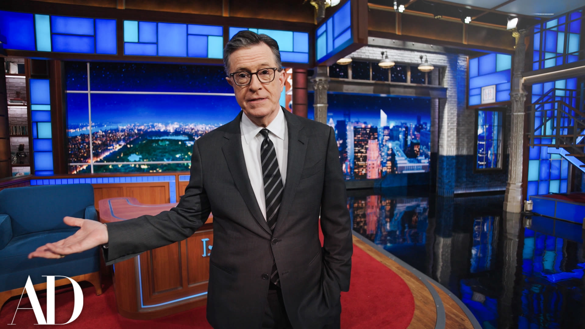 Watch Inside 'The Late Show' Set with Stephen Colbert | Set Tour ...