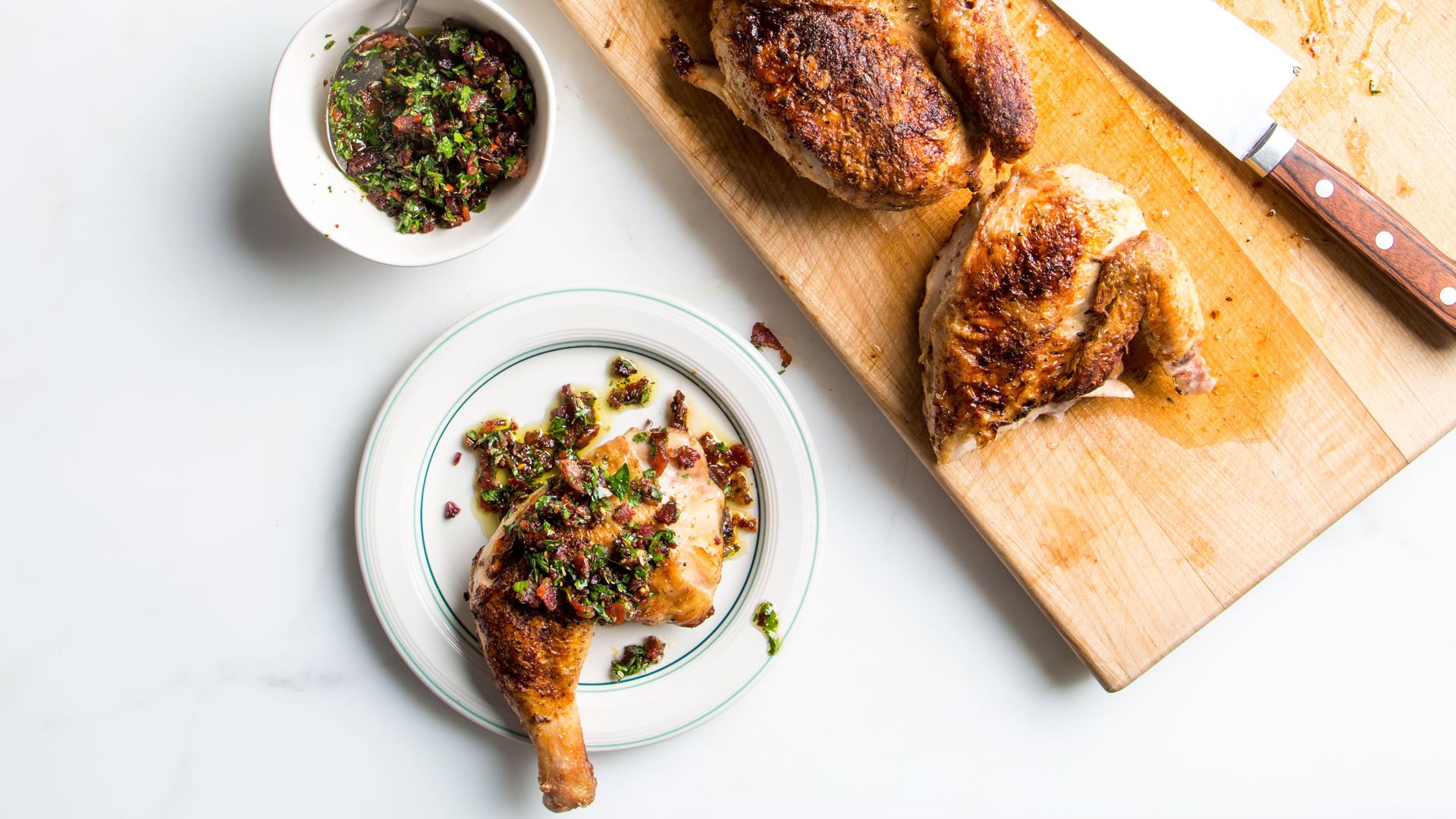 Watch Garlicky, Herby Chicken | Bon Appétit