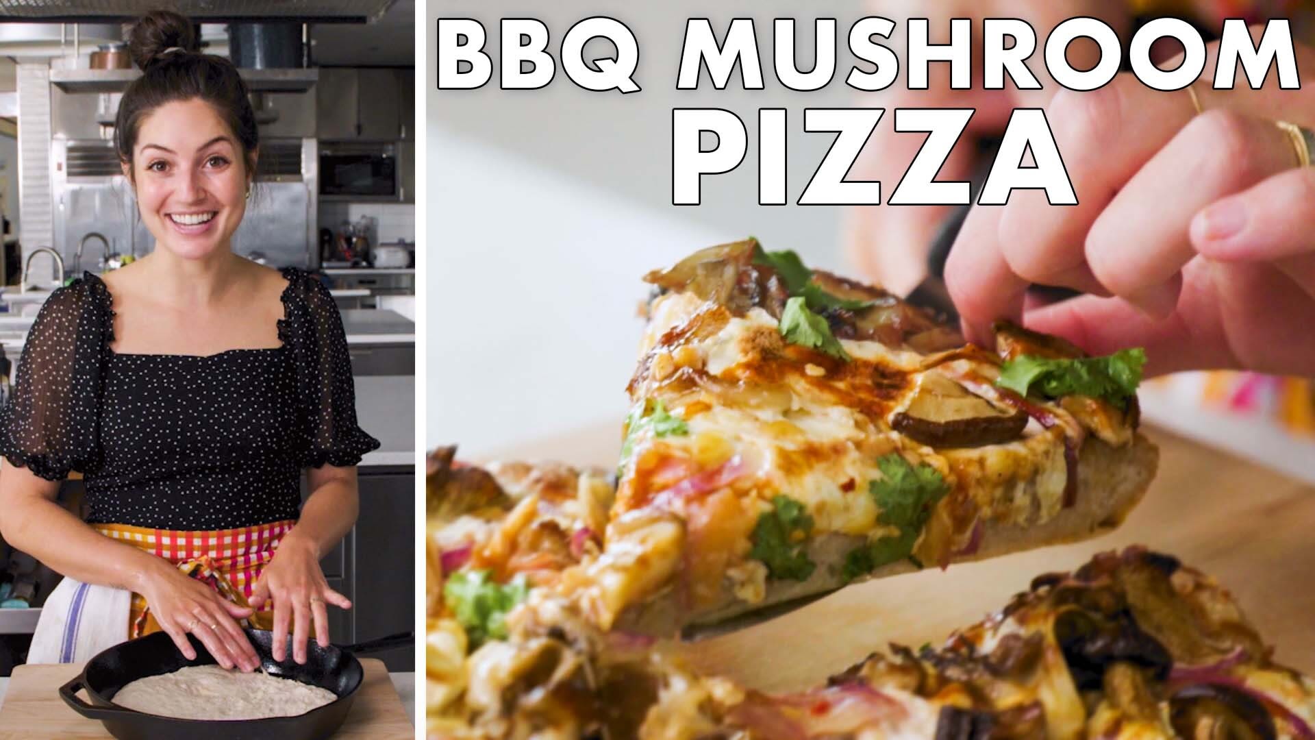 Watch Easy BBQ Mushroom Pizza Made In A Cast-Iron | From the Test ...