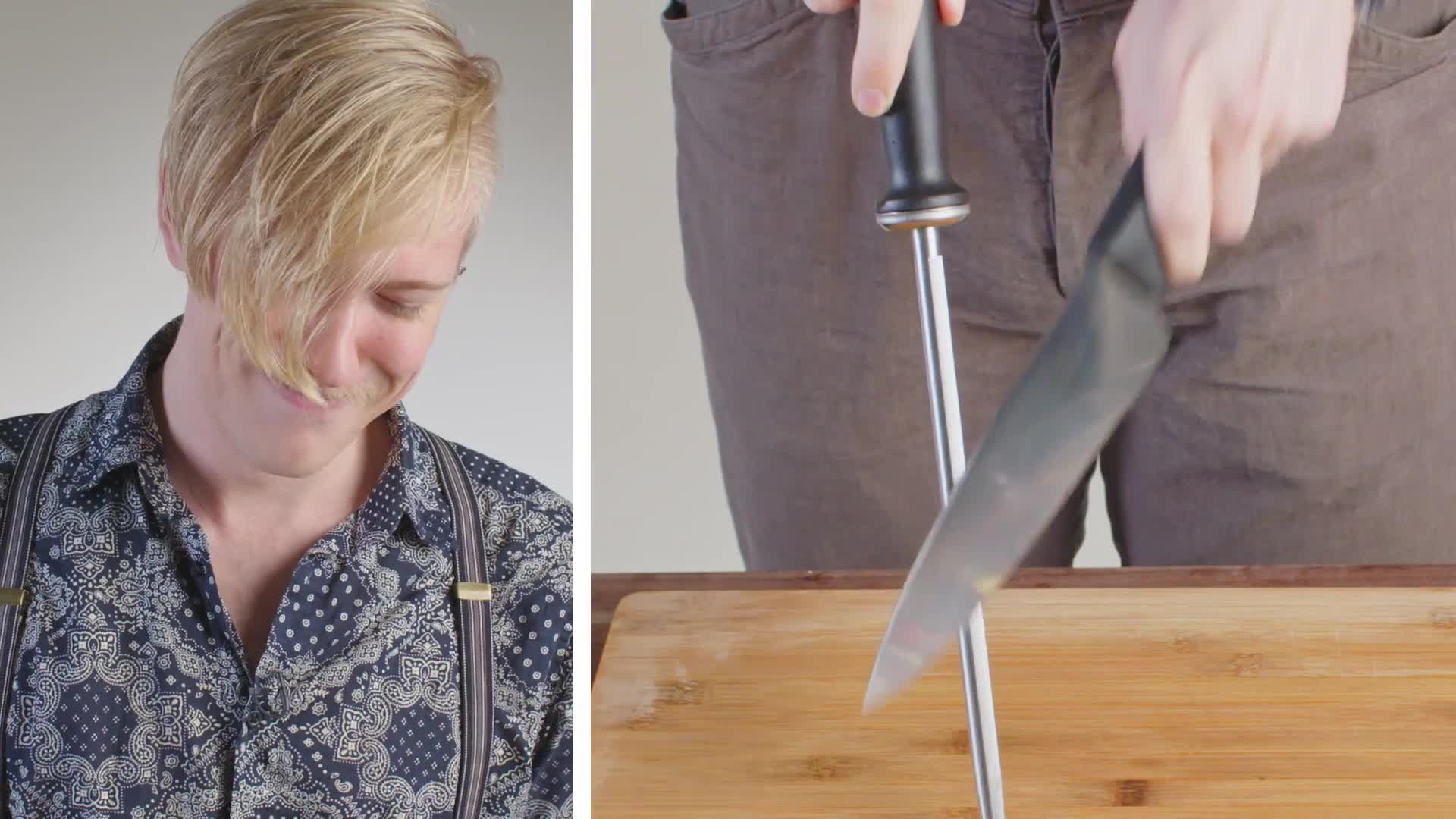 Watch 50 People Try to Hone A Knife | Basic Skills Challenge | Epicurious