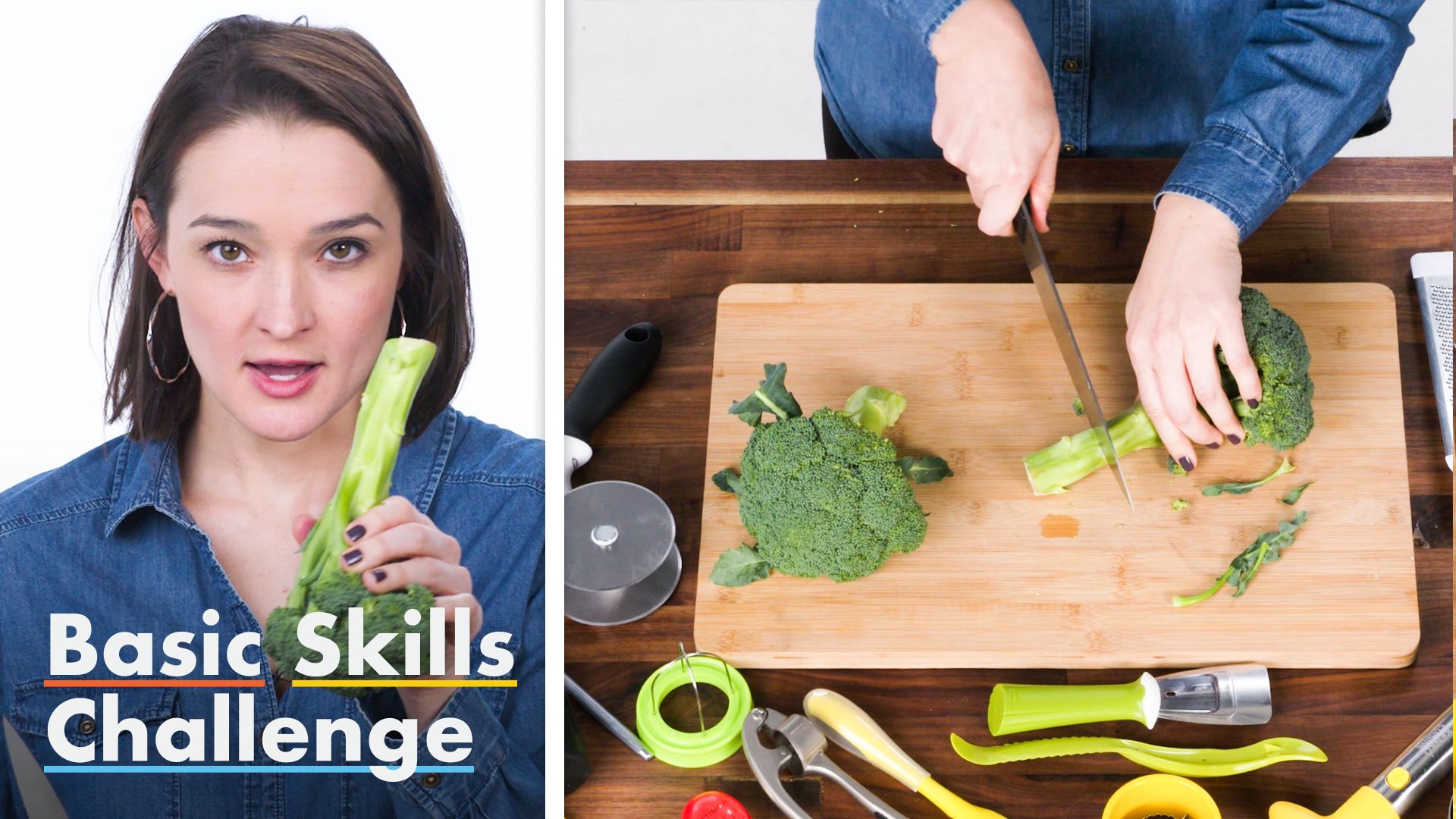 Watch 50 People Try To Cut Broccoli into Florets | Basic Skills ...