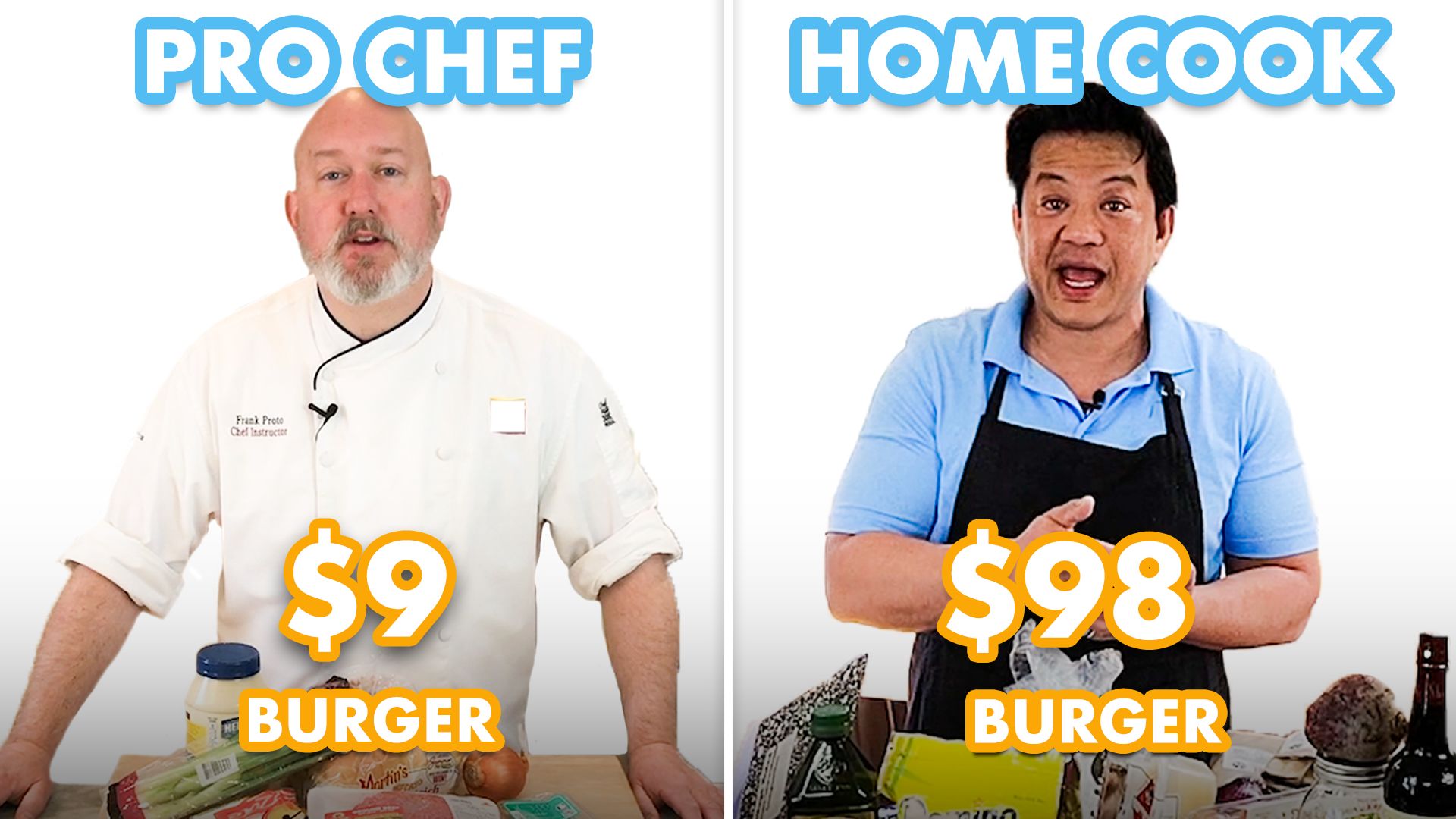 Watch $98 vs $9 Burger: Pro Chef & Home Cook Swap Ingredients | Pro ...