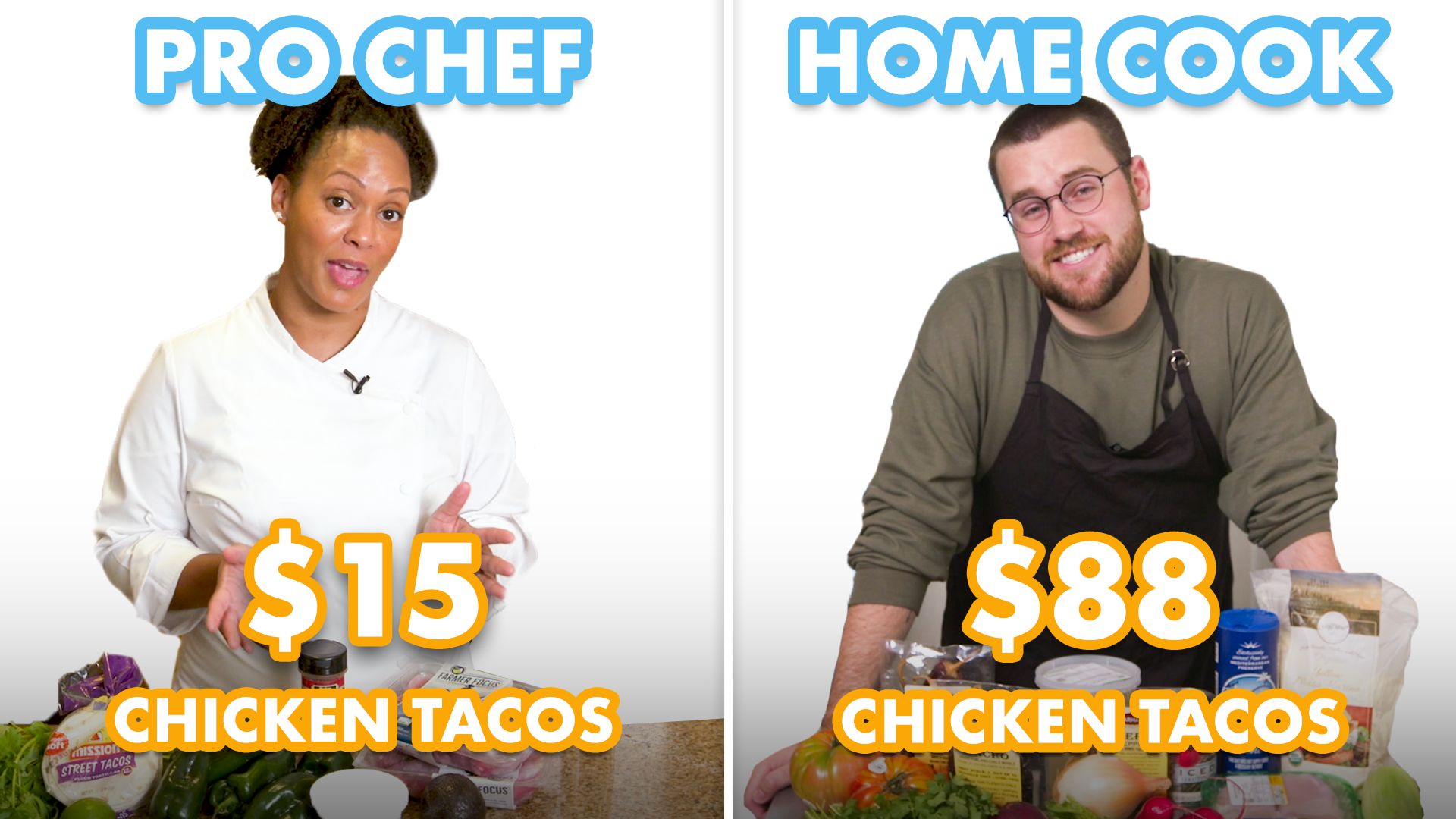 Watch $88 vs $15 Tacos: Pro Chef & Home Cook Swap Ingredients | Pro ...