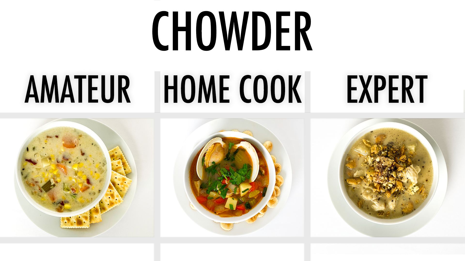 Watch 4 Levels of Chowder: Amateur to Food Scientist | 4 Levels ...
