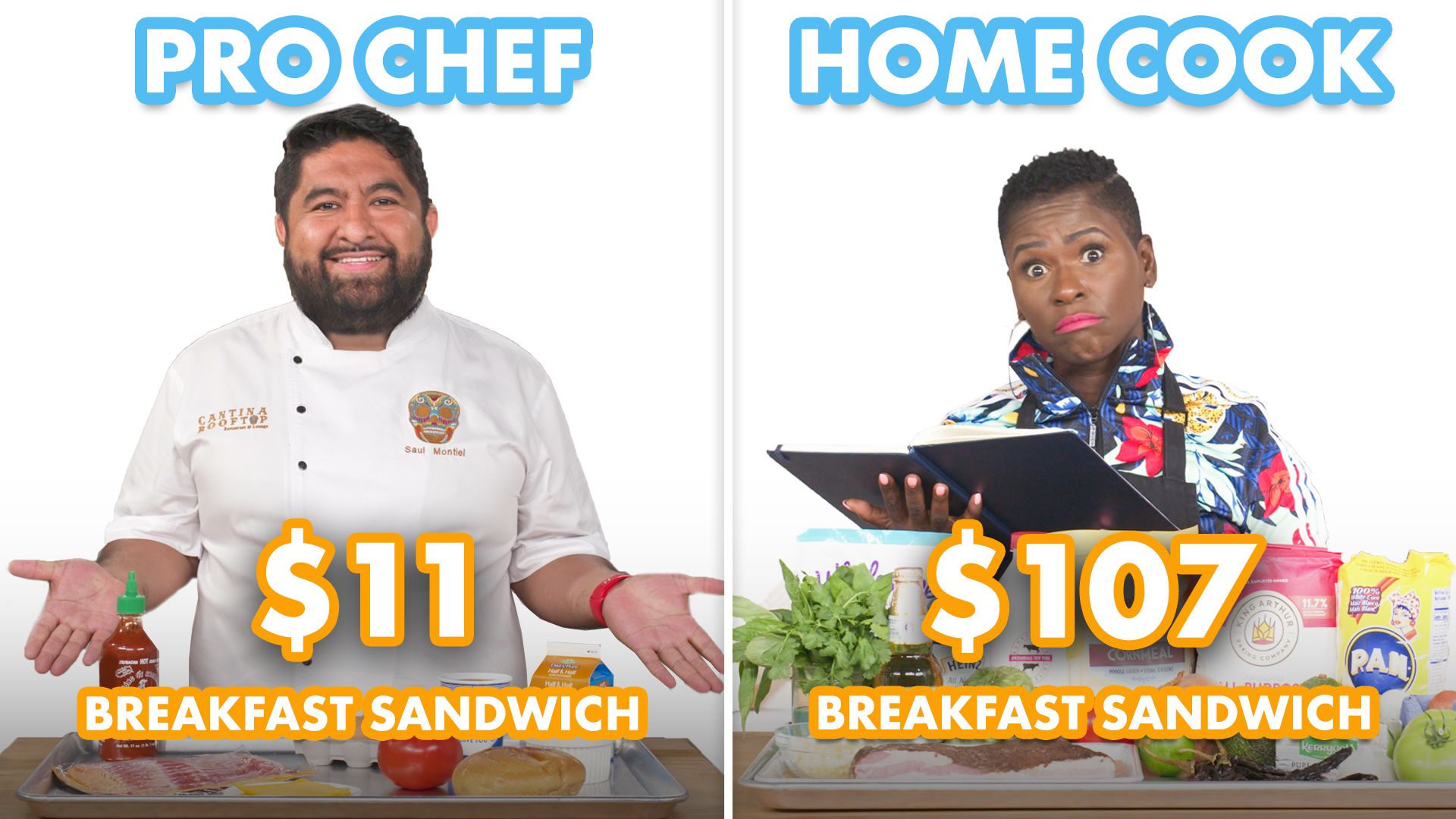 Watch $107 vs $11 Breakfast Sandwich: Pro Chef & Home Cook Swap ...