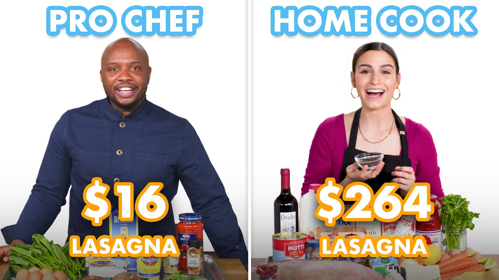 Watch $264 vs $16 Lasagna: Pro Chef & Home Cook Swap Ingredients | Pro ...