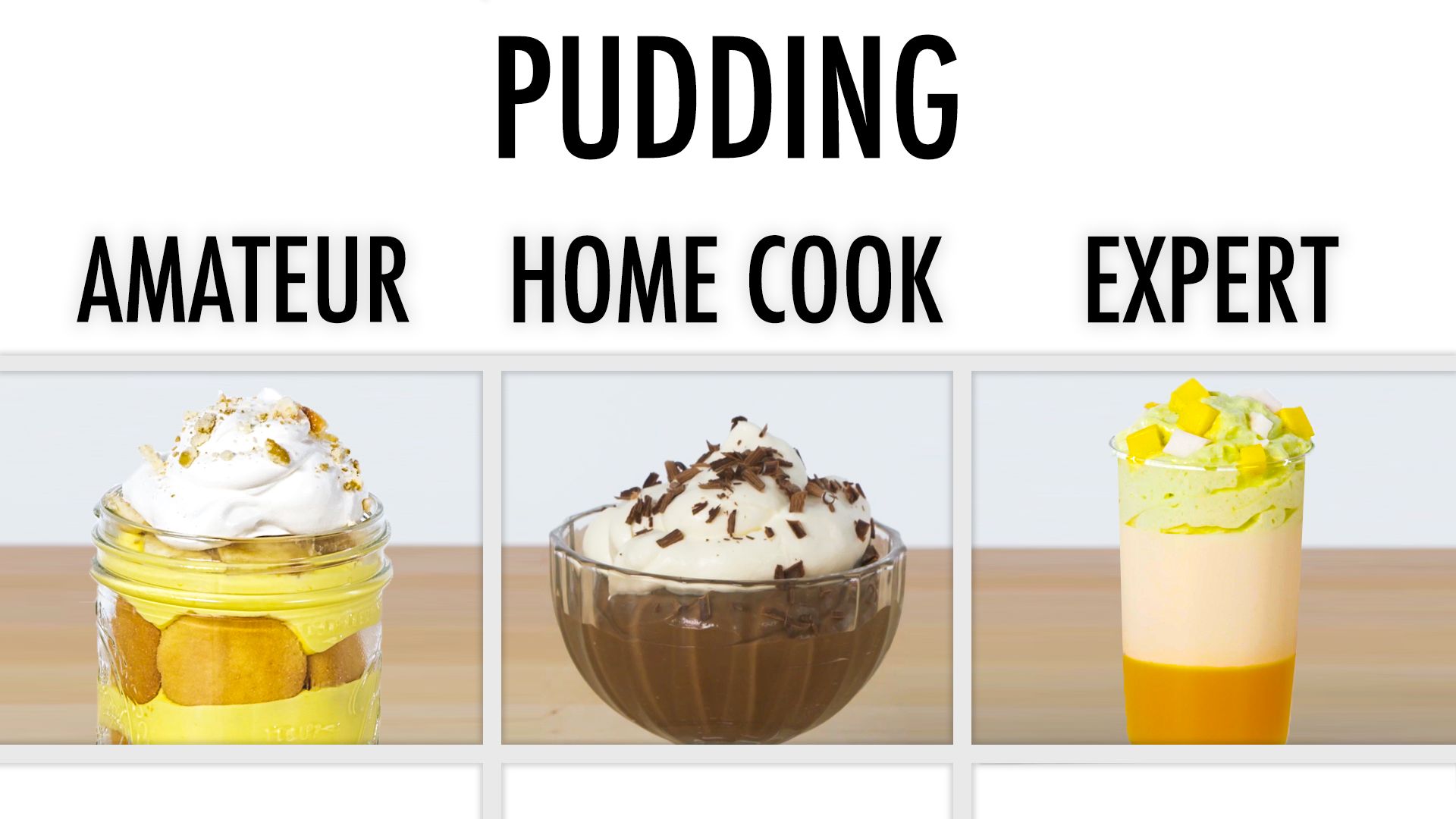 Watch 4 Levels of Pudding: Amateur to Food Scientist | 4 Levels ...