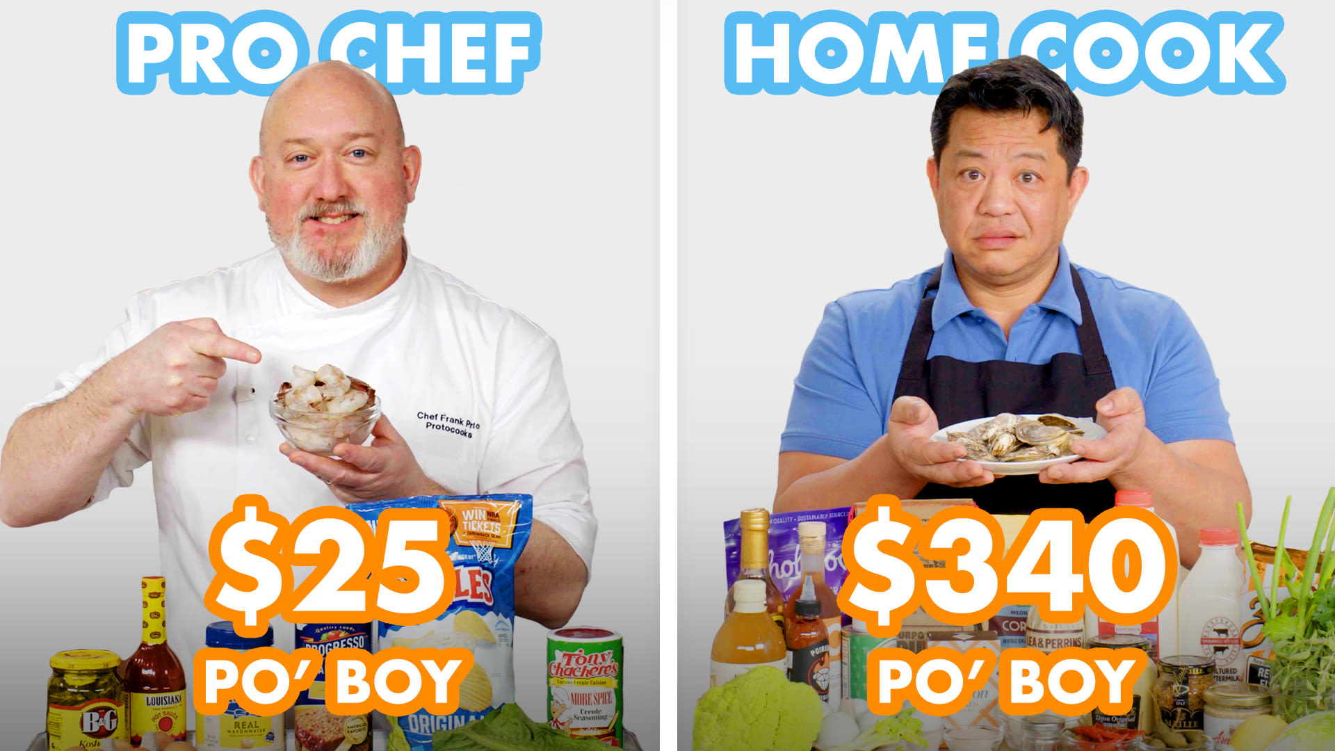 Watch $340 vs $25 Po' Boy: Pro Chef & Home Cook Swap Ingredients | Pro ...