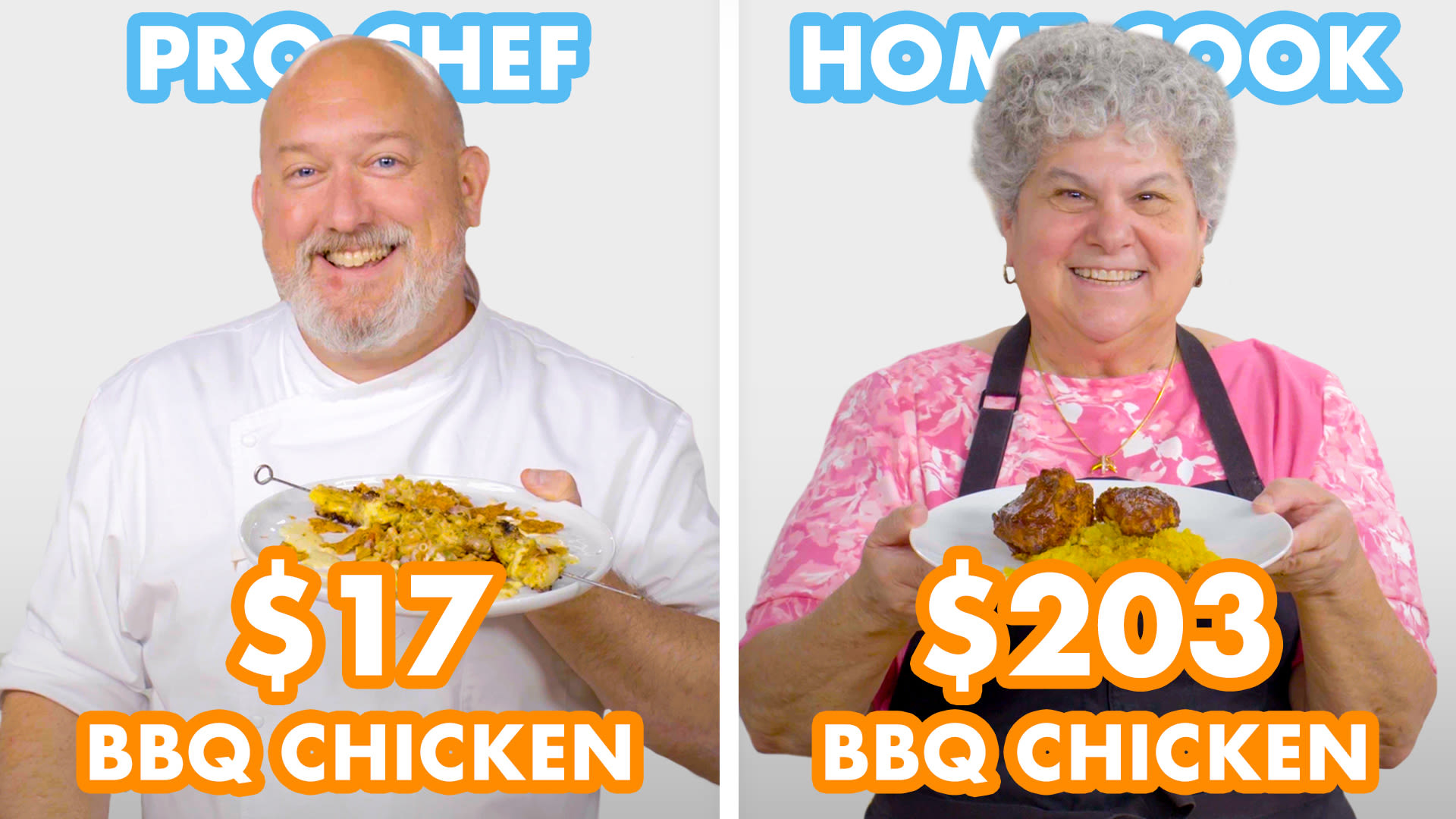 Watch $203 vs $17 BBQ Chicken: Pro Chef & Home Cook Swap Ingredients | Pro Chef vs Novice Chef ...