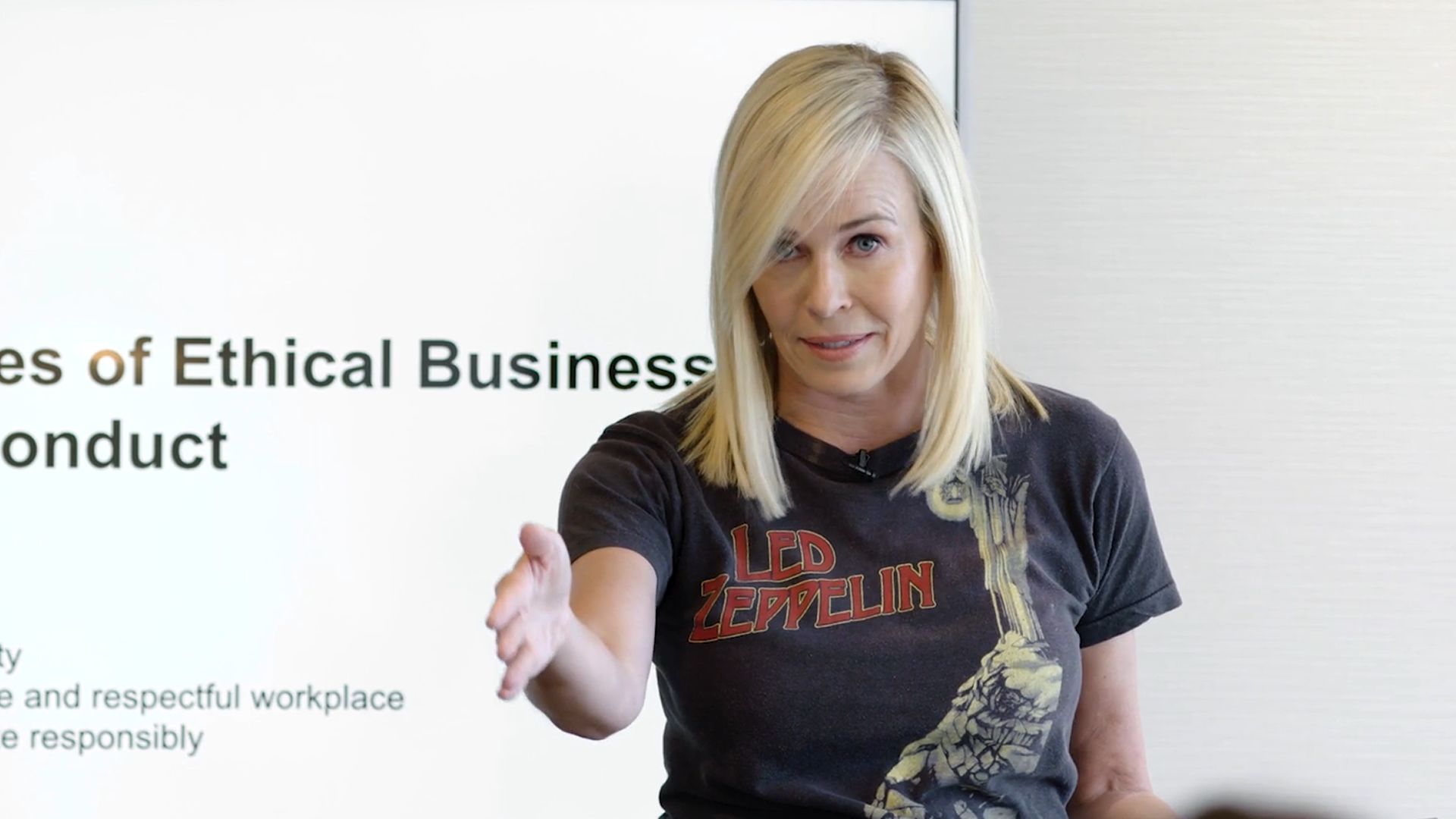 Watch Chelsea Handler Teaches An Entire Office About Workplace Ethics ...