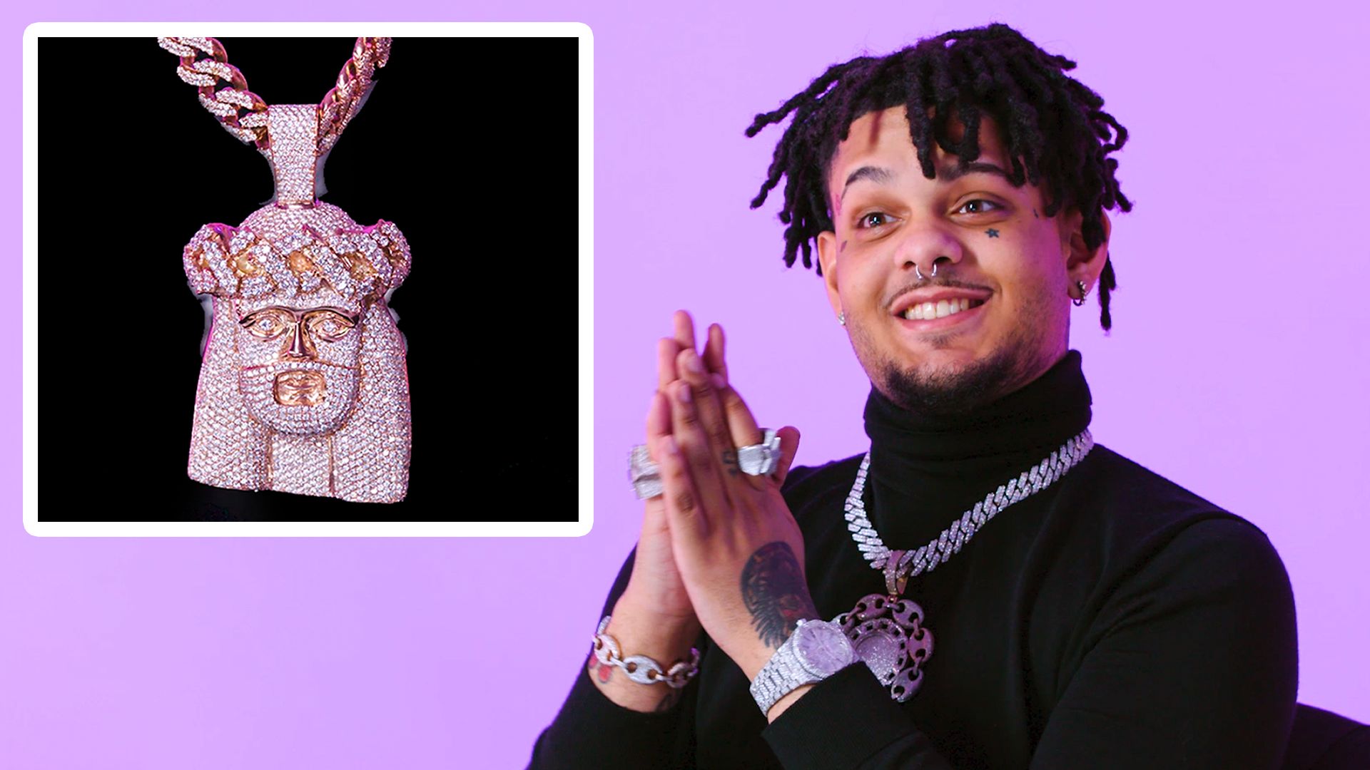 Watch Smokepurpp Shows Off His Insane Jewelry Collection | On The Rocks ...