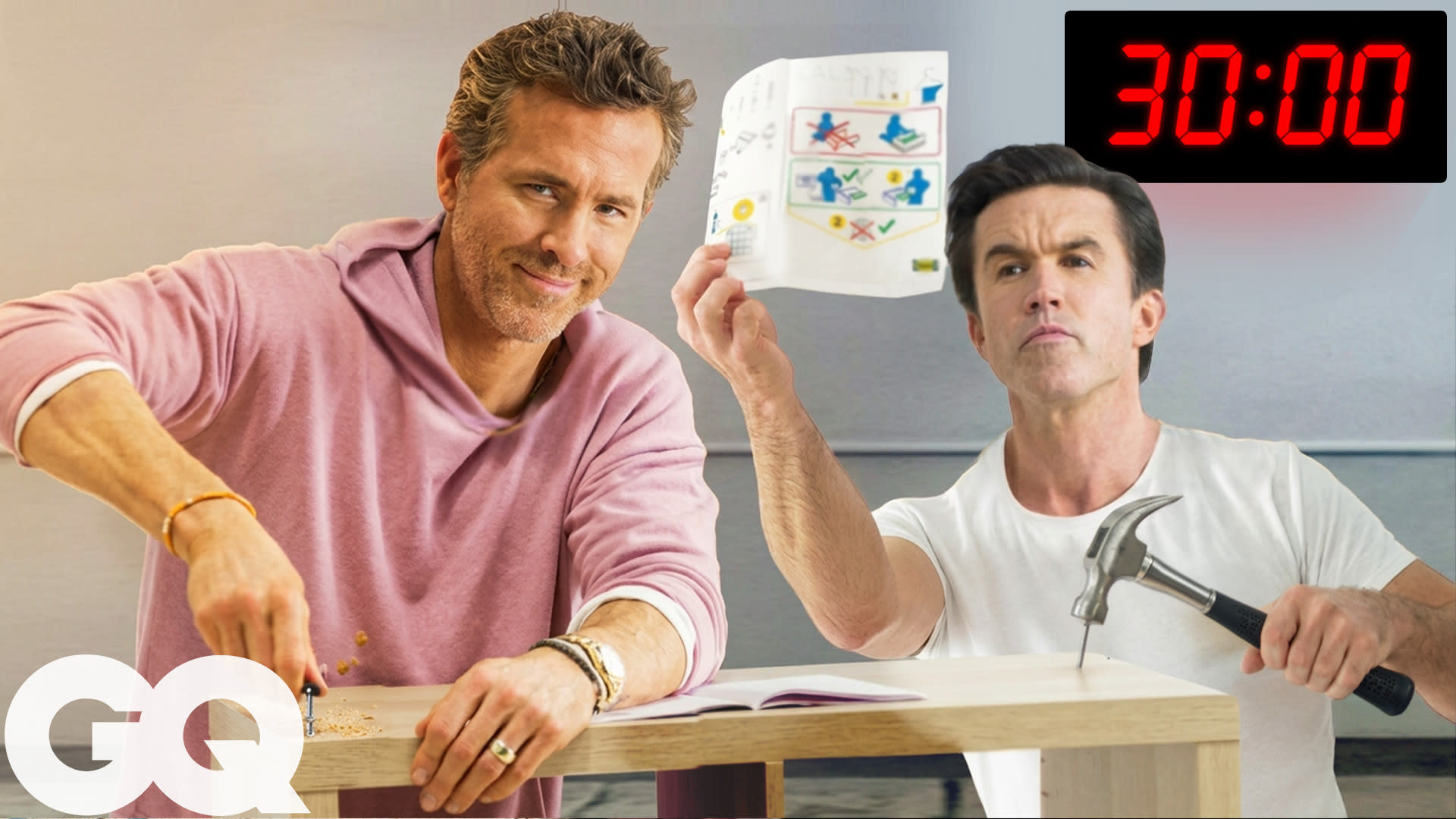 Watch Ryan Reynolds & Rob Mac vs. IKEA Furniture | GQ