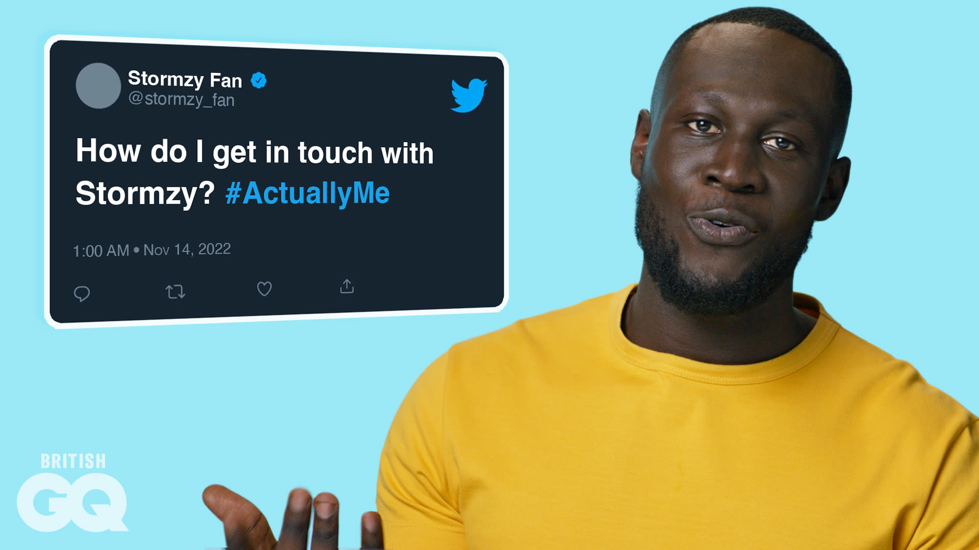 Watch Stormzy Answers Your Questions Actually Me British Gq