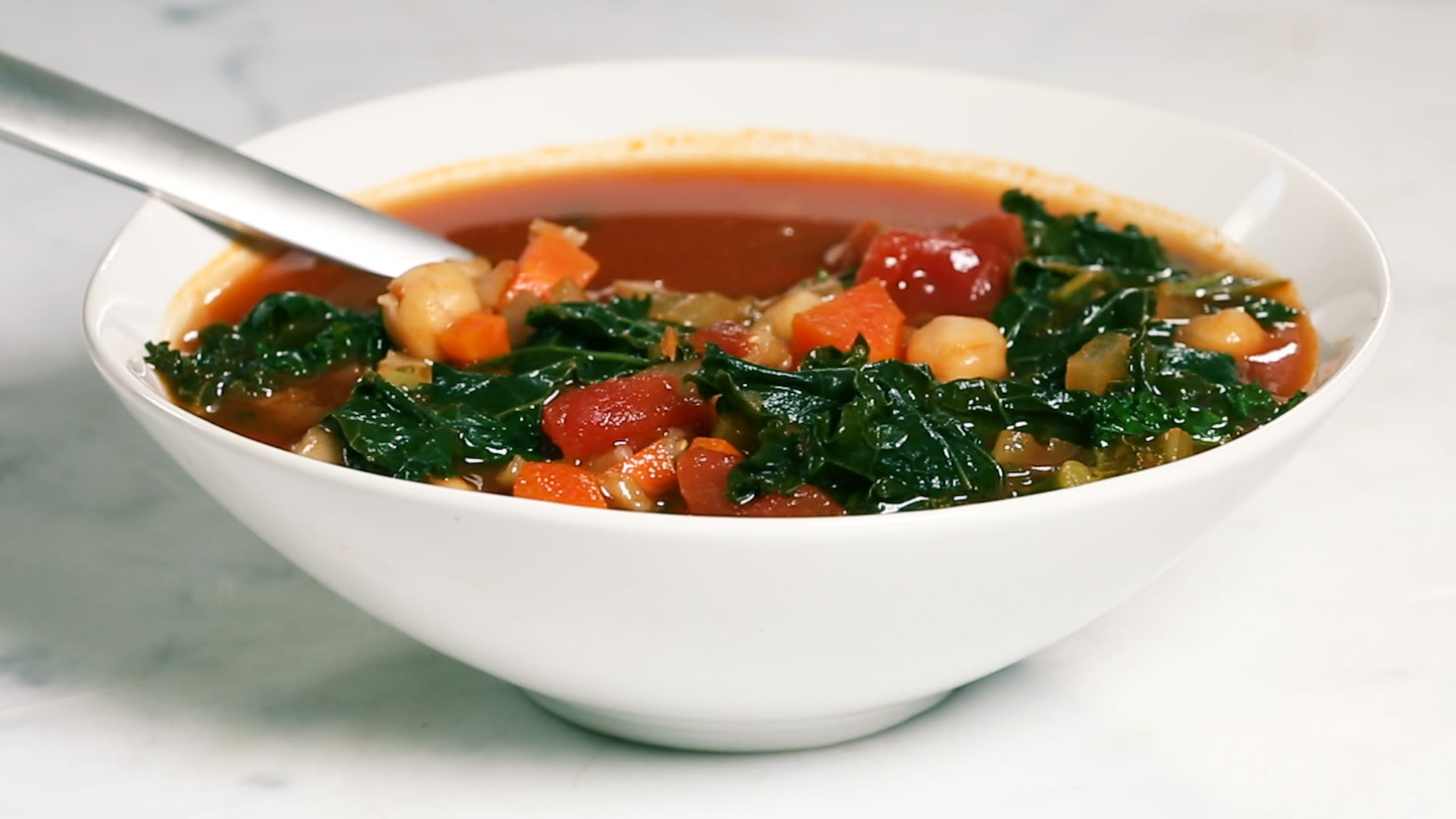 Watch A Healthy Vegan Farro Minestrone Under 400 Calories | SELF