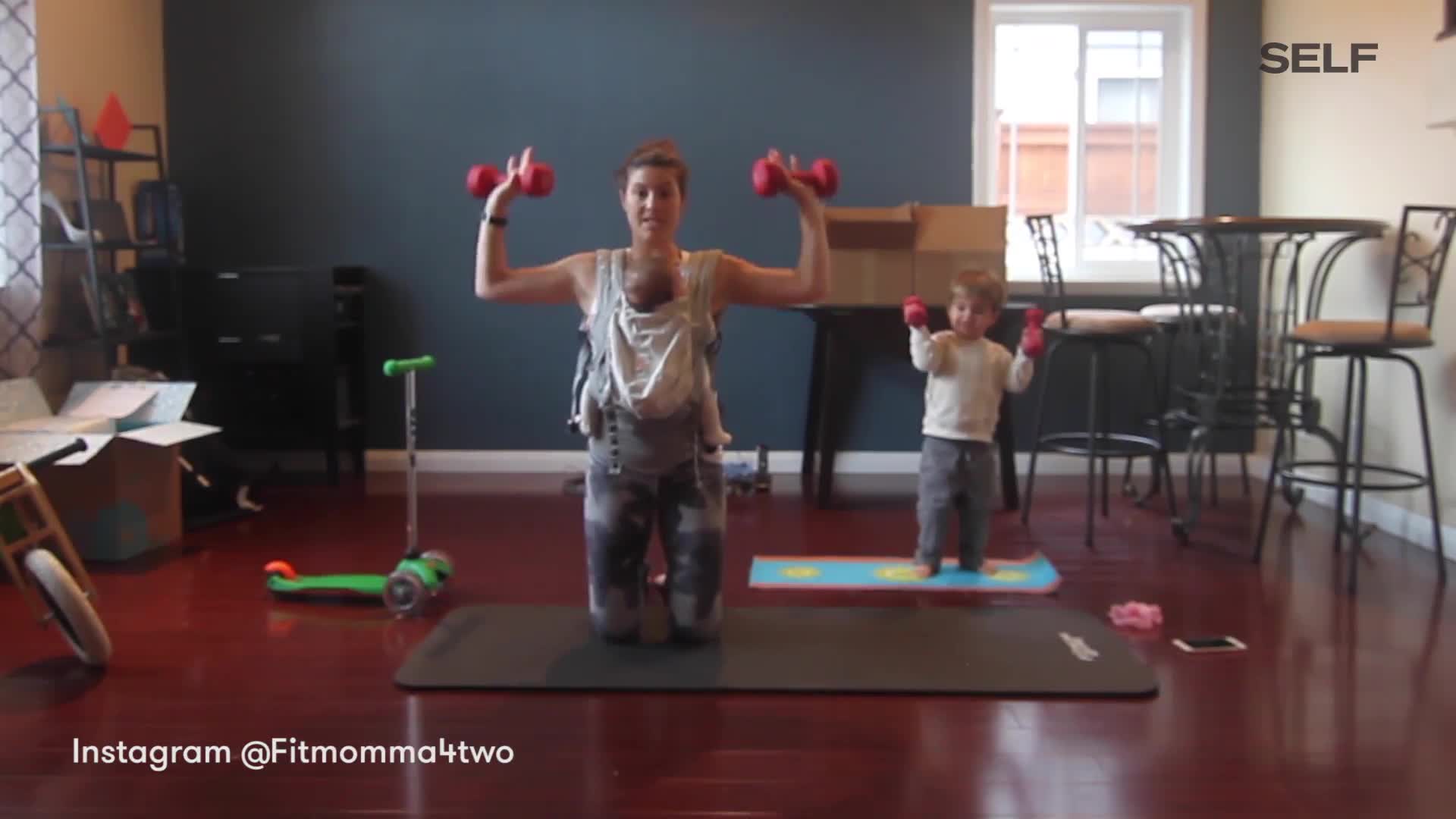 Watch Watch This Mom Work Out With Her Little Ones | SELF