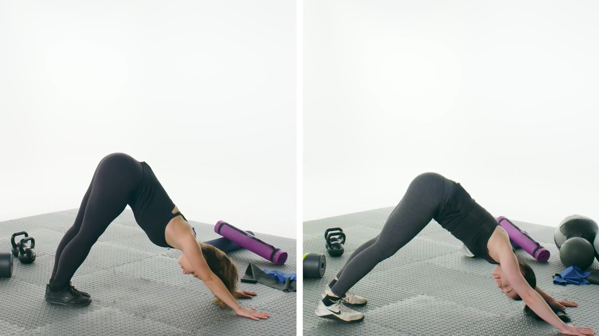 Watch 60 People Try Downward Dog | SELF