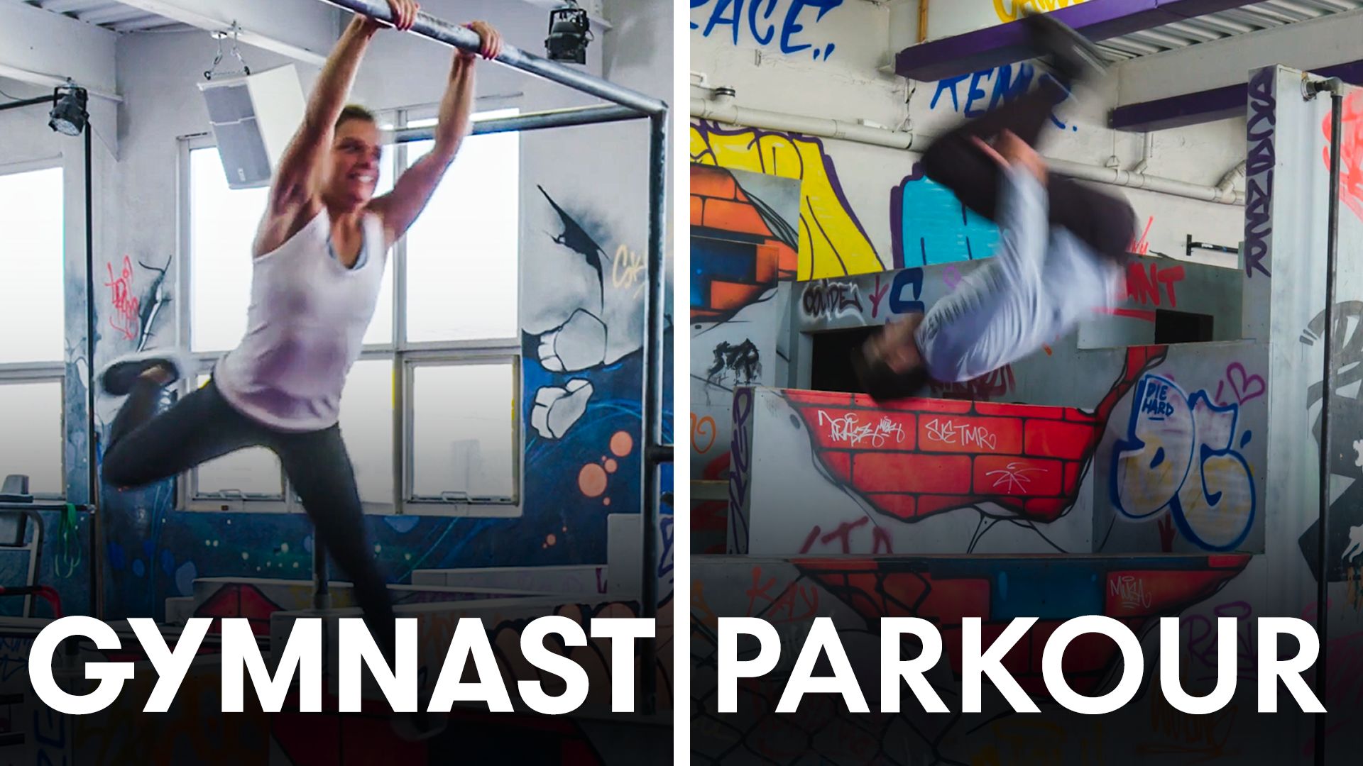 Watch Gymnasts Try to Keep Up With Parkour Experts | Try to Keep Up | SELF