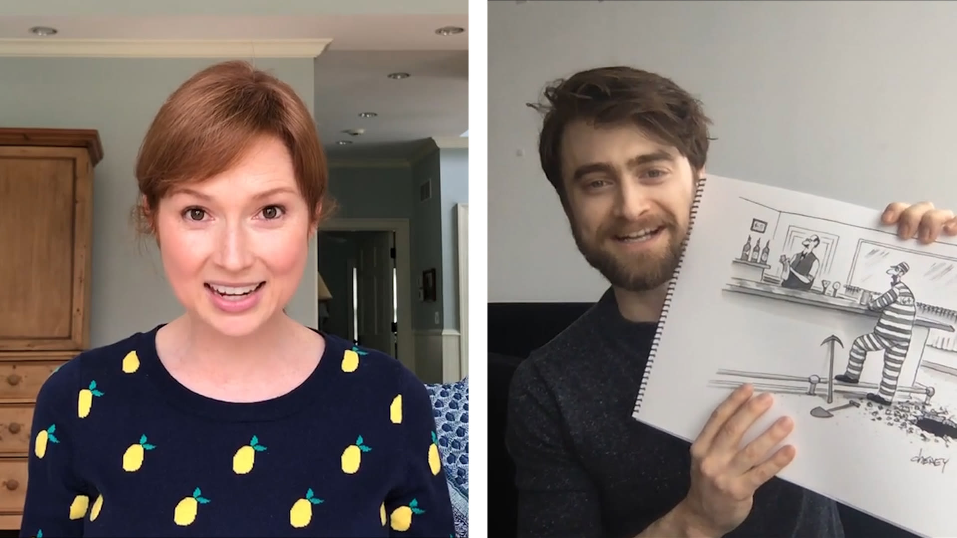 Watch How to Write a New Yorker Cartoon Caption: Ellie Kemper and ...