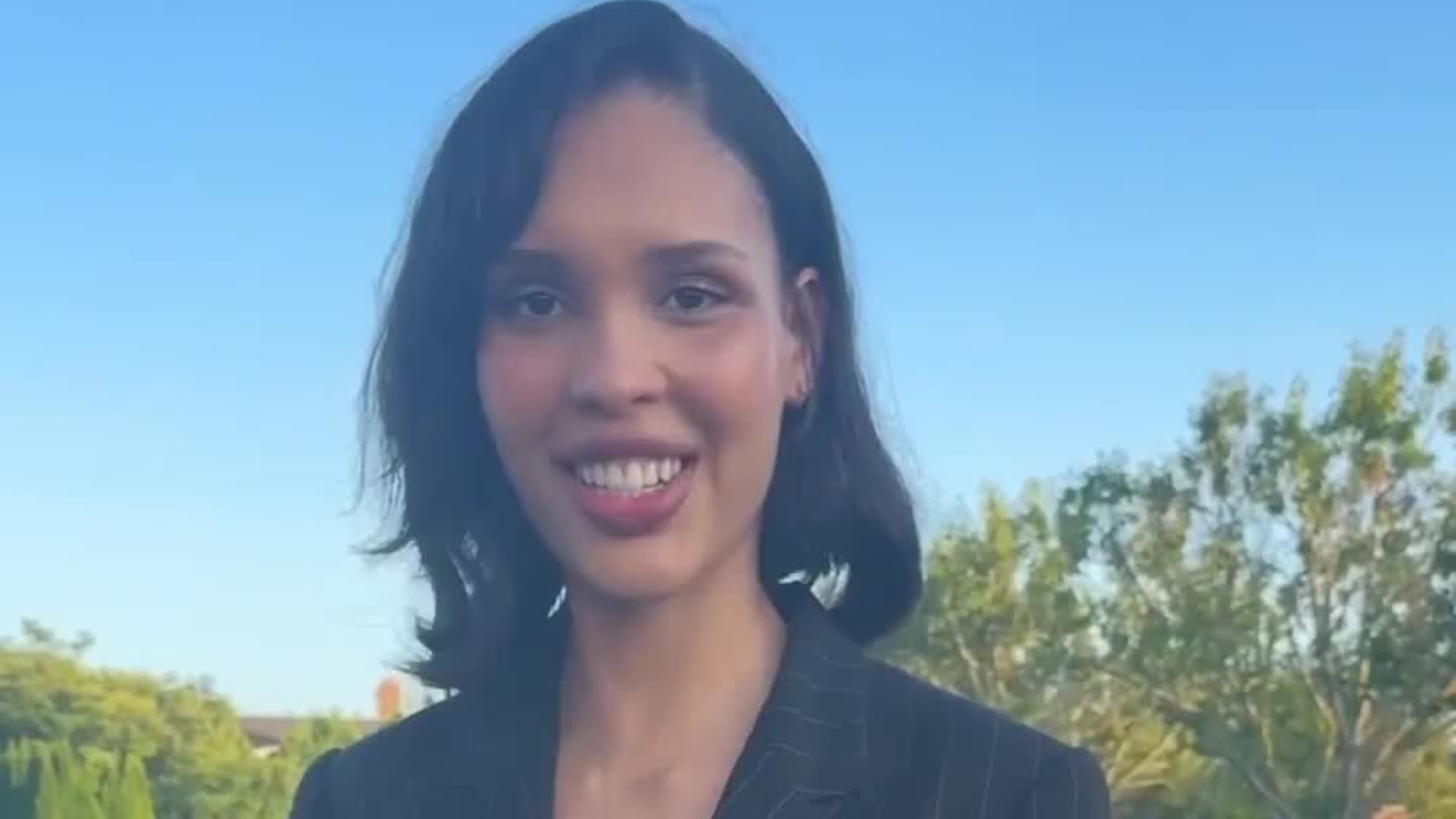 Watch Nara Smith Watches Lucky Blue Walk the Runway | Vogue