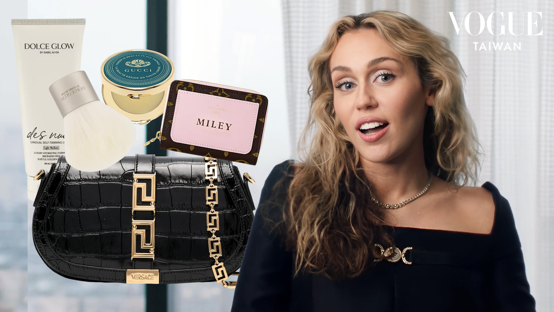 Watch 打開Miley Cyrus的Versace手提包：訂製姓名皮夾「I can buy myself Louis Vuitton🌹 ...