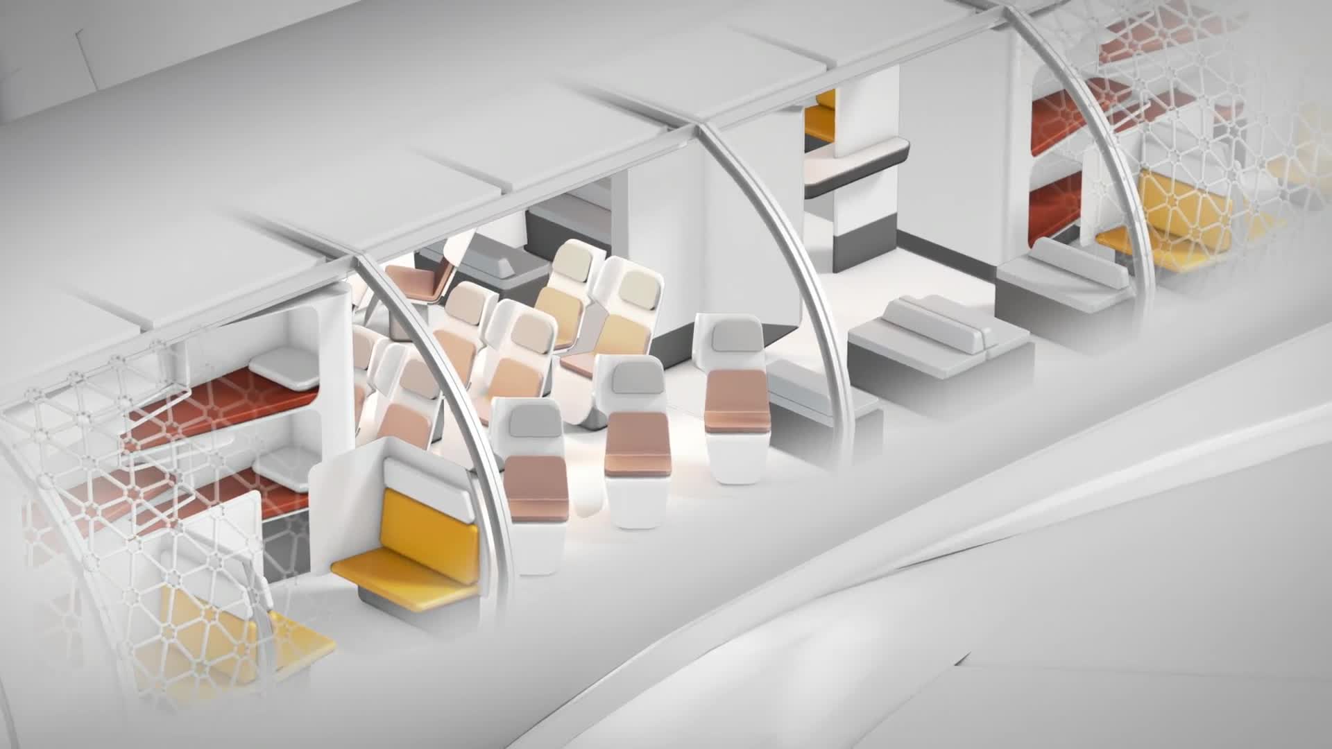 futuristic plane interior