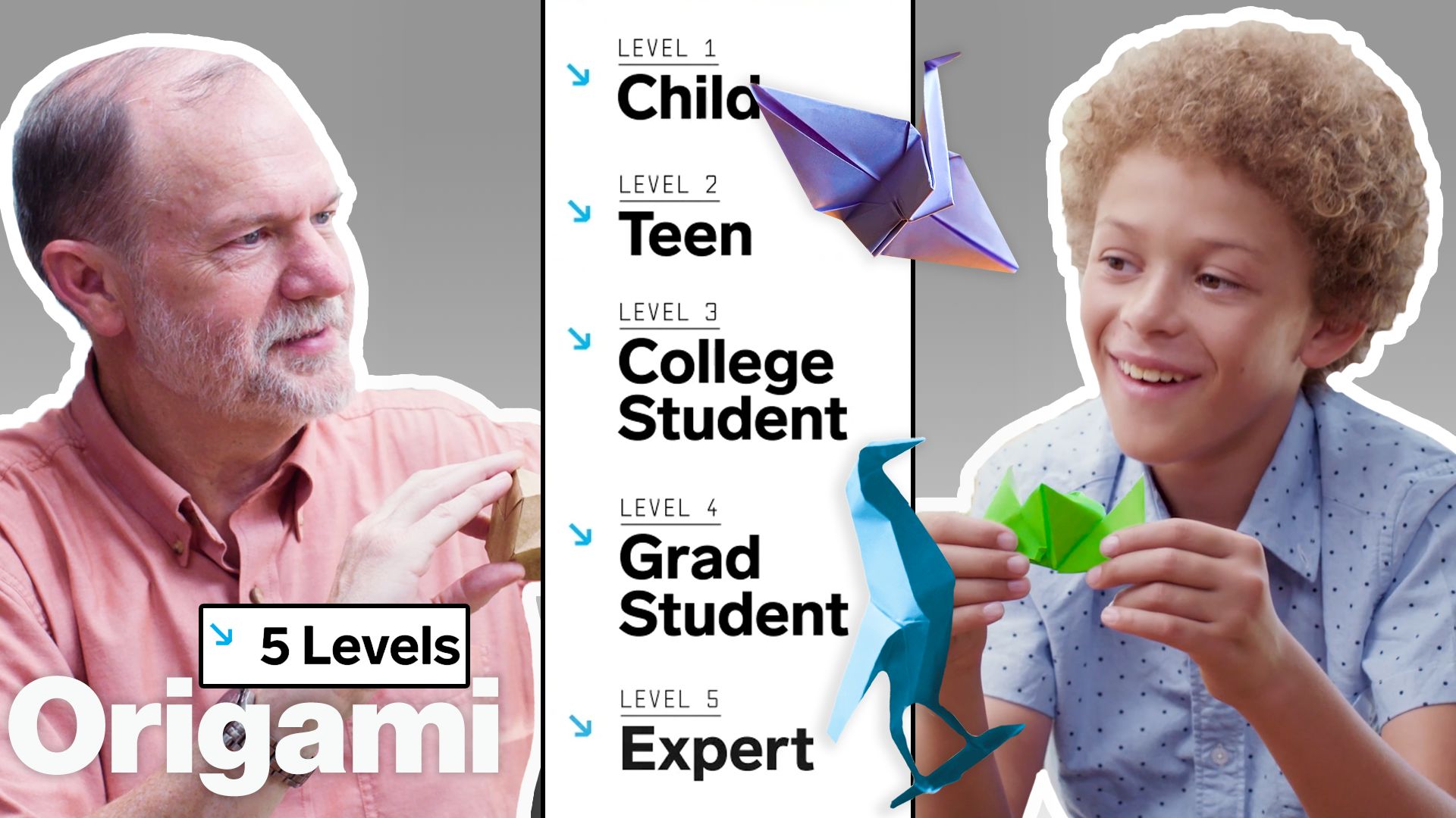 Watch Physicist Explains Origami in 5 Levels of Difficulty | 5 Levels ...