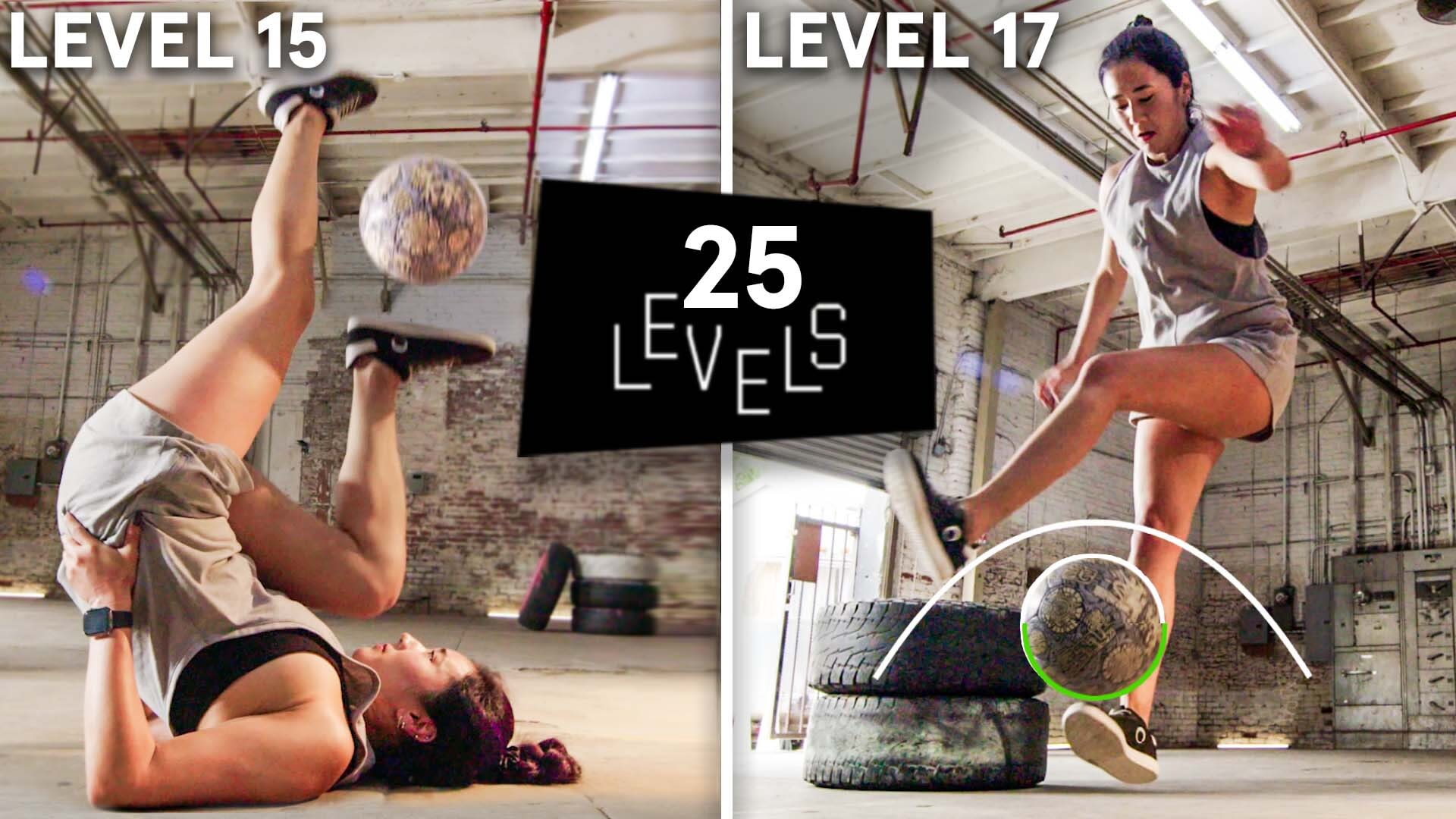 Watch 25 Levels of Freestyle Soccer: Easy to Complex | Levels | WIRED