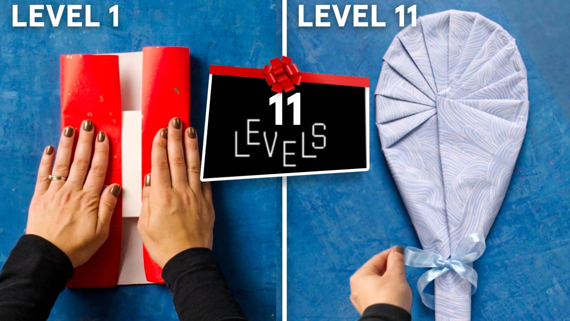 Watch 11 Levels of Holiday Gift Wrapping: Easy to Complex | Levels | WIRED